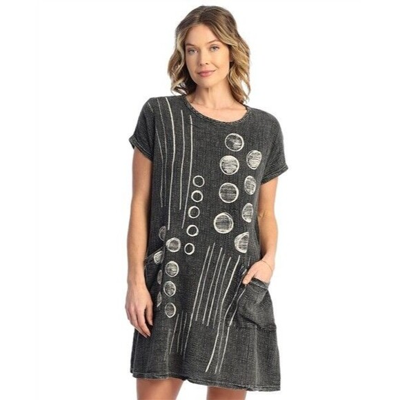 Jess & Jane | Dresses | Jess Jane Dot N Line Crinkle Short Dress Size ...